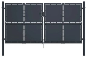 Zahradní brána ocelová 300 x 200 cm antracitová 144528