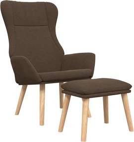 Relaxační křeslo s podnožkou hnědé textil 3097885
