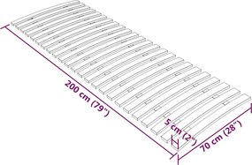 Náhradní lamely k posteli s 24 lamelami 70x200 cm 340075
