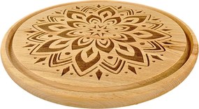 AMADEA Dřevěné servírovací prkénko - podnos mandala, masivní dřevo, 30 cm