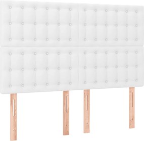 Box spring postel s matrací bílá 140x200 cm umělá kůže 3137666