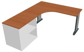 Sestava stolu a skříně pravá 160 cm - Hobis Flex FE 60 H P Dekor stolové desky: třešeň, Barva nohou: černá