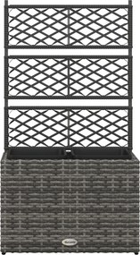 Outsunny Květináč s mřížkou pro rostliny, 2 prostory, 22L, zahradní balkonová terasová venkovní nádoba v pletené pryskyřici a oceli 57 x 30 x 107 cm …