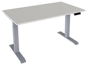 NOBL Dynamic + Elektr. nastavitelný polohovací stůl 140x80 s pamětí Dynamic + Dekor stolové desky: bílá, Barva podnože: šedá