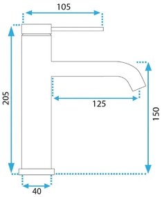 REA-B5323 - Umyvadlová baterie CLIF 20,5 cm broušená zlatá