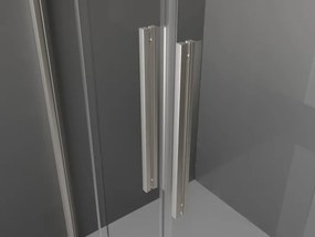 Mexen Velar L Duo, sprchový kout s posuvnými dveřmi 100 x 90 cm, 8mm sklo námraza, broušená ocel, 871-100-090-02-33-97