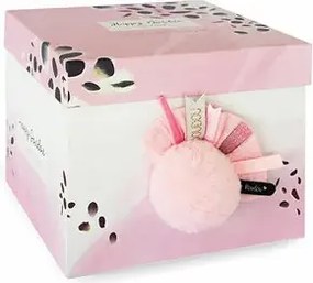 Doudou Dárková sada - Plyšový králíček s růžovou bambulkou 25 cm / od