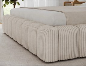 Béžová čalouněná dvoulůžková postel s úložným prostorem s roštem 180x200 cm Lamica – ELTAP