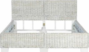 Rám postele šedý přírodní ratan 140 x 200 cm 283091