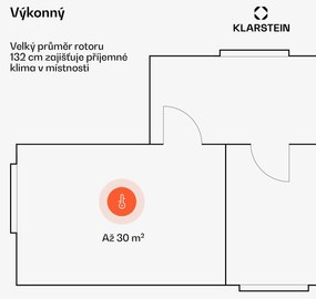 Klarstein Stropní ventilátor Santa Elena 52", 9 060 m³/h, 6 nastavení rychlosti, dálkové ovládání