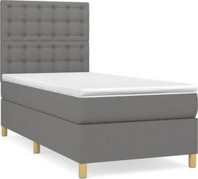 Box spring postel s matrací tmavě šedá 100 x 200 cm textil 3142634