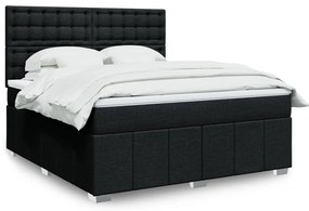 Box spring postel s matrací černá 180x200 cm textil 3294063