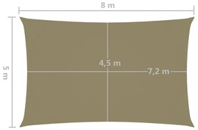 Stínící plachta oxfordská látka obdélníková 5 x 8 m béžová,  135166