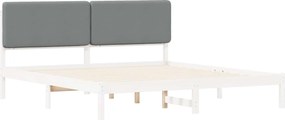 Rám postele s čalouněným čelem s čelo Světle šedá 200 x 200 cm 3405566