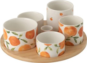 Veliká sada na předkrmy s motivem pomerančů Casa Naranja - Ø 13*8 cm