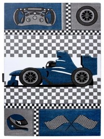 Dětský kusový koberec Formule modrý 200x290cm