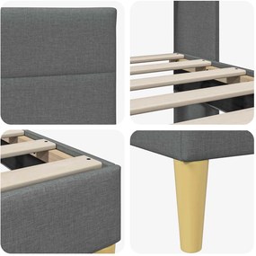 Rám postele s čelo Tmavě šedá 90 x 190 cm Textil 3414672