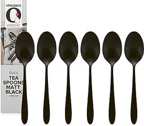 vtwonen Matt Black set 6 lžiček z nerezové oceli, černý (Čajové lžičky)