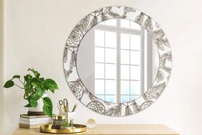 Kulaté zrcadlo s dekorem Dreamcatcher feathers fi 60 cm