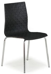 Plastová jídelní židle MEZZO s kovovou podnoží, černá