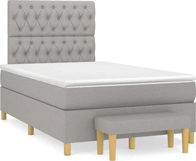 Box spring postel s matrací světle šedá 120x190 cm textil 3270425