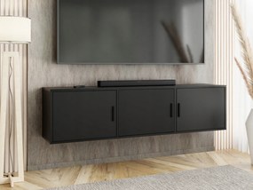 TV skříňka ROJO 3 černý uzavřená TV skříňka s policí