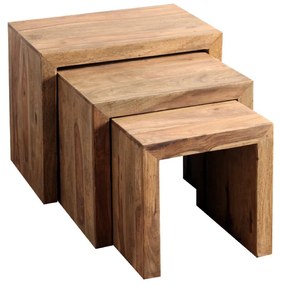 Massive home | Dřevěný stolky 3ks Monrovia dřevo palisandr MH64340