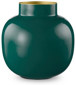 Pip Studio mini kovová váza 10cm, tmavě zelená (Oválná váza Metal, tmavě zelená)