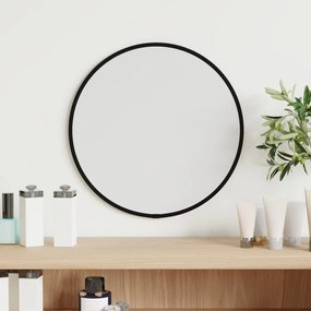 Nástěnné zrcadlo černé Ø 30 cm kulaté - Default Title