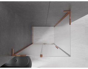 Mexen Velar L, sprchový kout s posuvnými dveřmi 120 x 110 cm, 8mm sklo námraza, růžové zlato, 871-120-110-33-60
