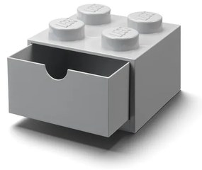 Šedý stolní box se zásuvkou LEGO® Brick, 15,8 x 11,3 cm