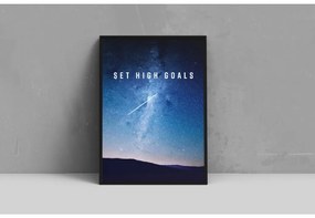 Pixada Set High Goals - motivační obraz Velikost: B2 - 50x70 cm, Volba rámu: s černým rámem