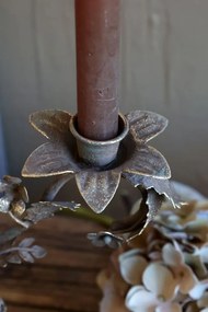 Mocca starý francouzský svícen s květy Charm Antique - 35*11*41 cm