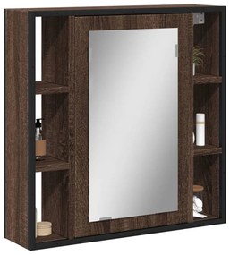 Petromila Koupelnová skříňka se zrcadlem hnědý dub 60x16x60 cm kompozit