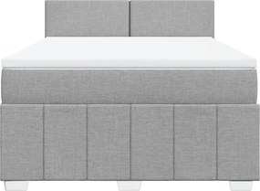 Box spring postel s matrací světle šedá 160 x 200 cm textil 3289412