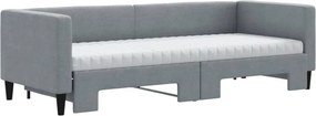 Válenda s přistýlkou a matracemi světle šedá 80 x 200 cm textil 3196591