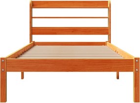 Rám postele s čelem voskově hnědý 100 x 200 cm masivní borovice 3306557