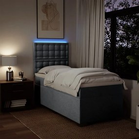 Box spring postel s matrací světle šedá 90x200 cm textil 3292685