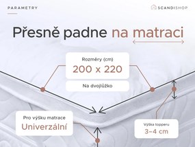 DVOUVRSTVÝ chránič matrace - TOPPER 200 x 220 cm