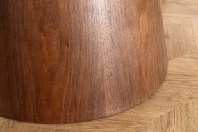 Kulatý keramický jídelní stůl Parthenia 120 cm bílý mramor / ořech