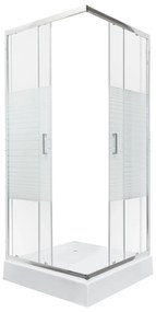 Novoterm Čtvercový sprchový kout NV-Madera 80x80 chrom/transparent - bez vaničky