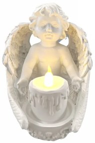 Anděl s LED svíčkou,11x10x13cm