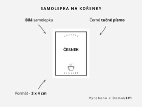 ČESNEK - Samolepka na kořenky 3 x 4 cm - DomaLEP varianta: BÍLÁ - tučné písmo