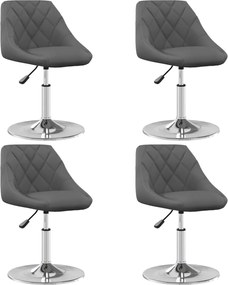 vidaXL Otočné jídelní židle 4 ks samet [3088758] Barva: Tmavě šedá