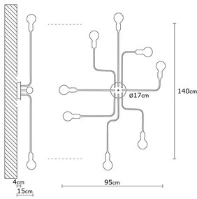 Černé nástěnné svítidlo Truva – Opviq lights