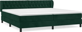 Box spring postel s matrací tmavě zelená 200x200 cm samet 3127694