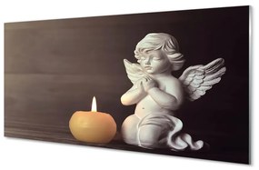 Obraz na skle Modlitba Anděl svíčka 100x50 cm