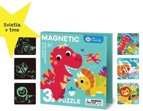 Jarmelo Magnetické svítící puzzle 3v1 Dinosauři