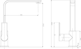 Mereo Mereo, Dřezová stojánková baterie, Dita, s ramínkem nad pákou, výška 271 mm, chrom, CBE20103D