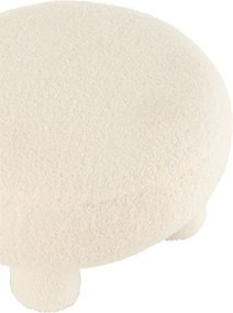 Bílá kulatá stolička Teddy Bouclé White - Ø 52*28 cm